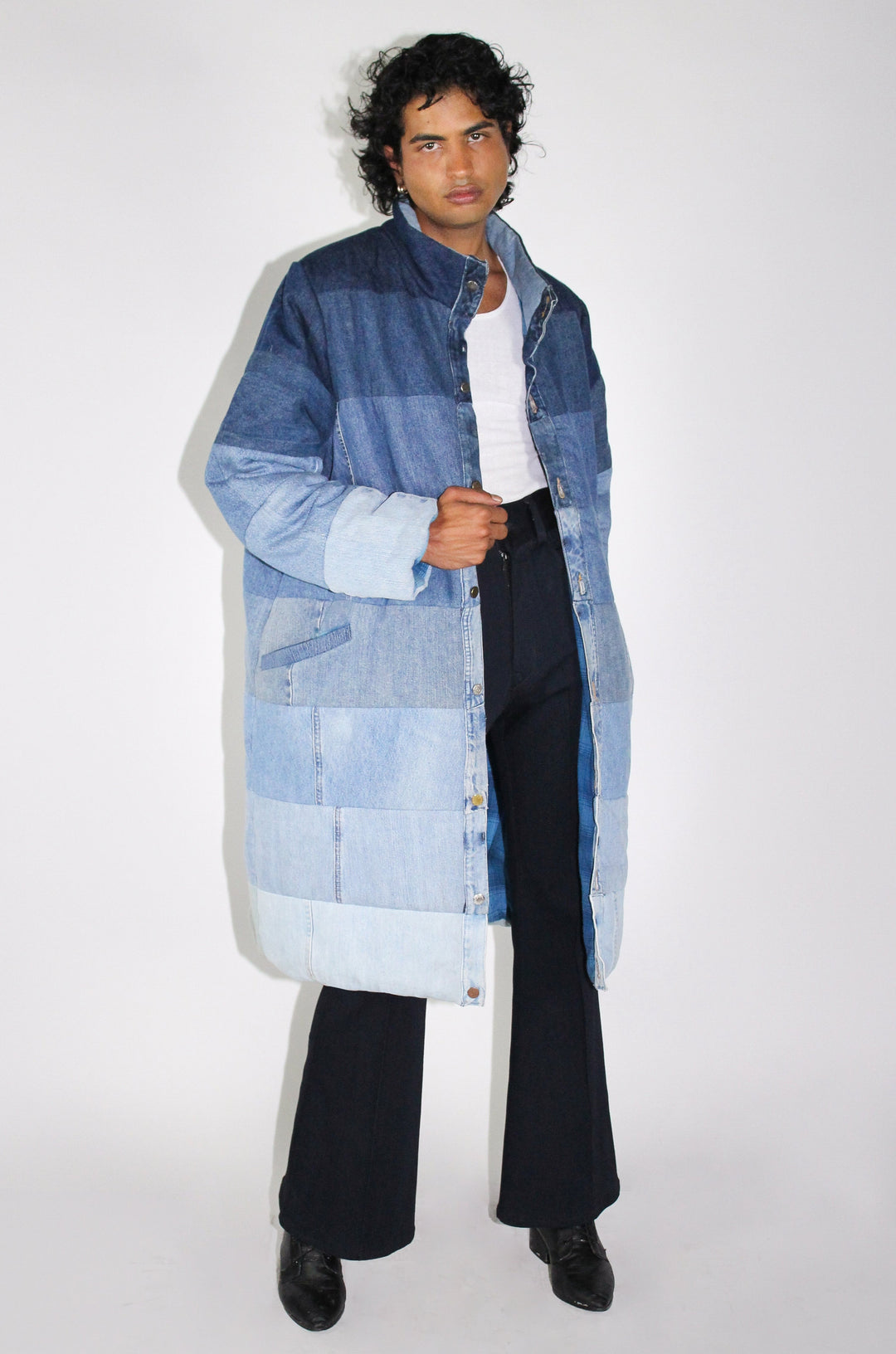 THE LONG GRADIENT DENIM PUFFER - Men's Coats - DENIMCRATIC