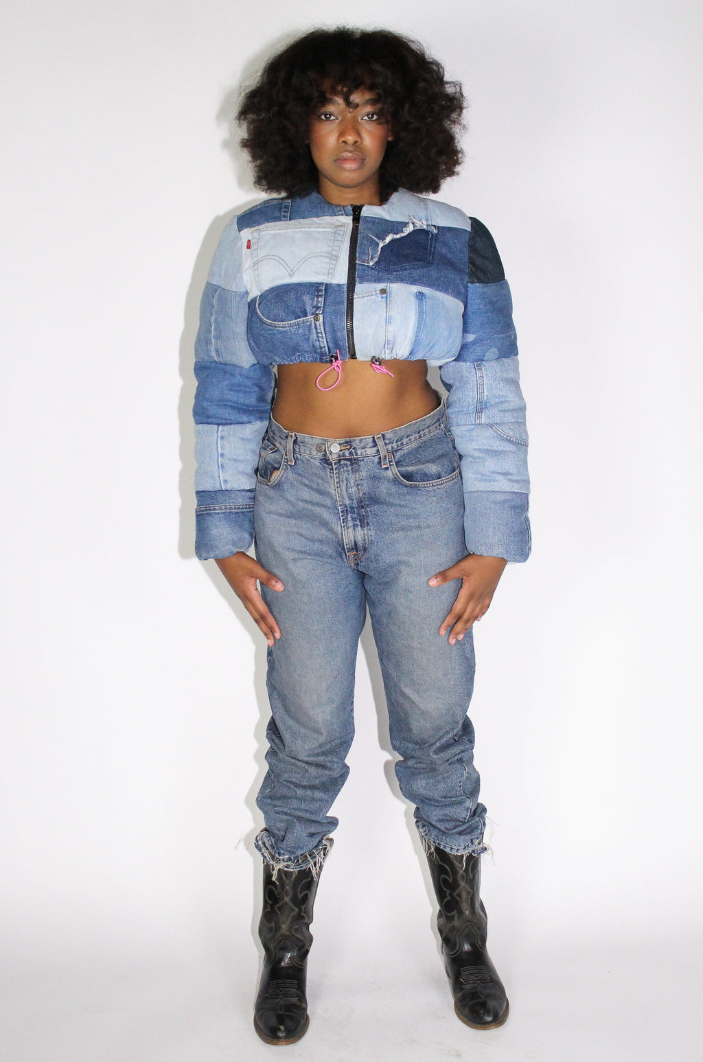 THE CROP DENIM PUFFER - Women's Coats - DENIMCRATIC